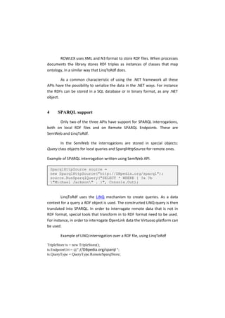.Net and Rdf APIs | PDF