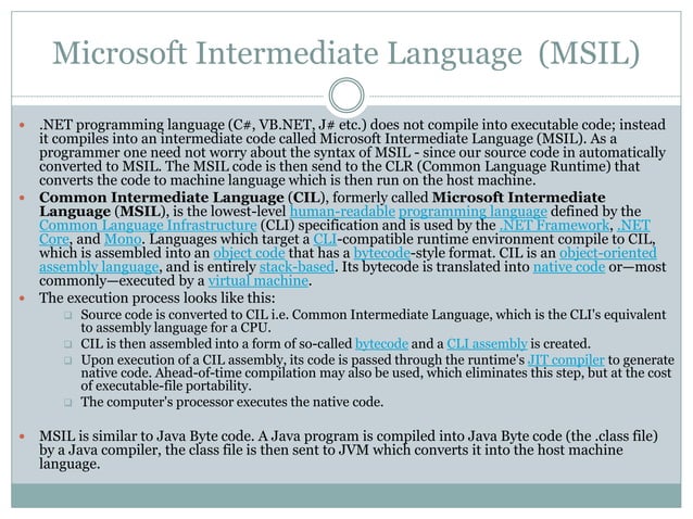.Net Framwork Architecture And components | PPTX