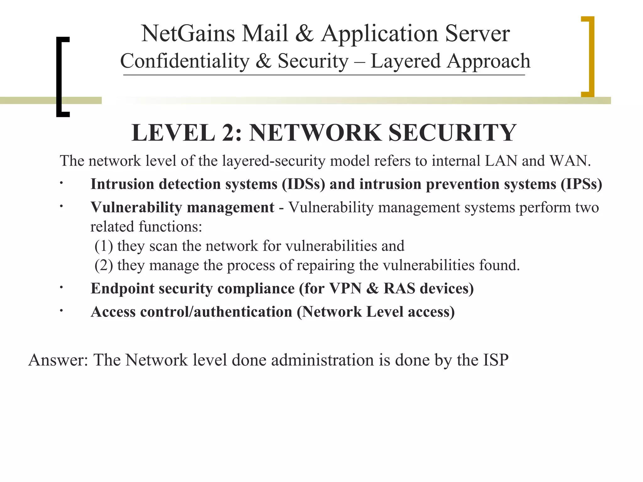 NetGains Infrastructure Security | PPT | Technology & Computing