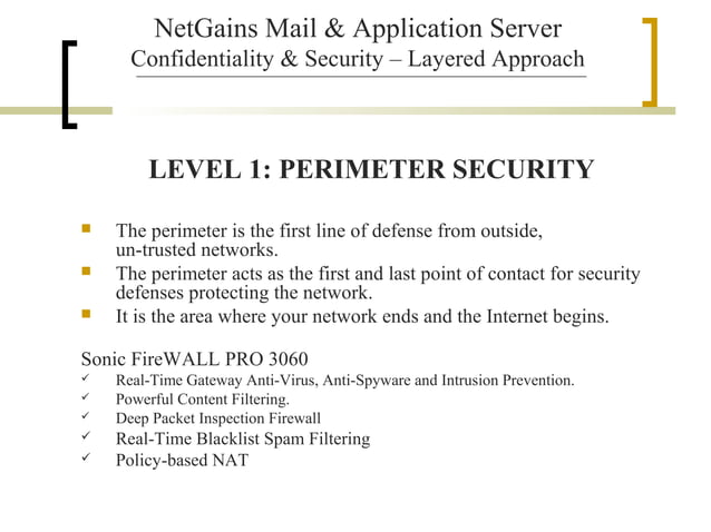 NetGains Infrastructure Security | PPT | Technology & Computing