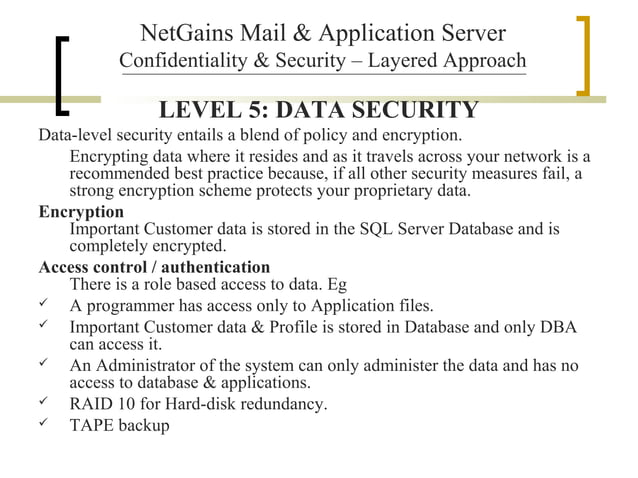 NetGains Infrastructure Security | PPT | Technology & Computing