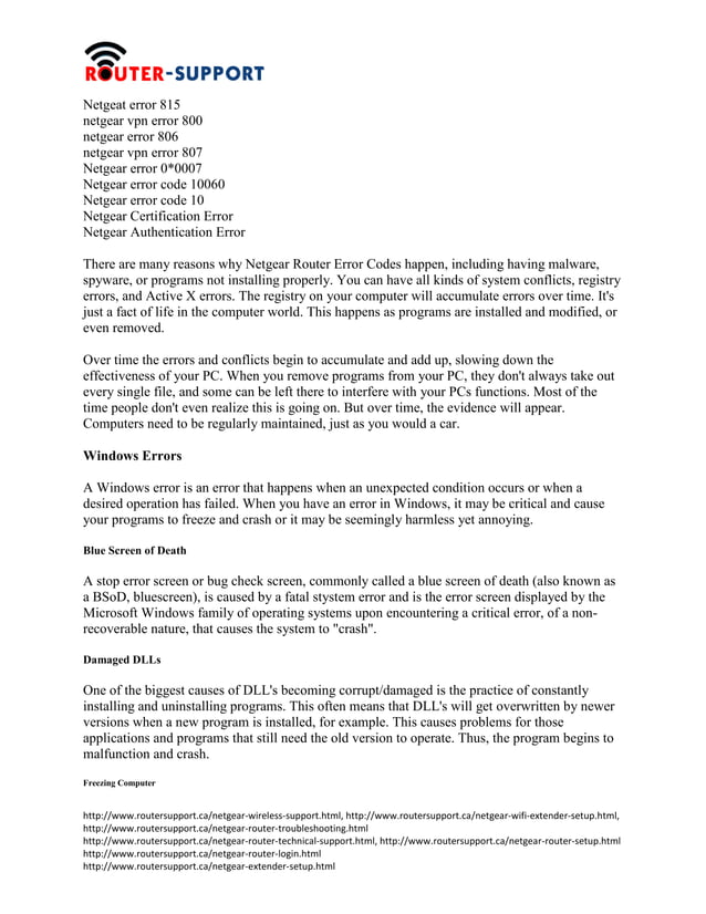 Netgear router error codes | PDF | Operating Systems | Computer Software and Applications