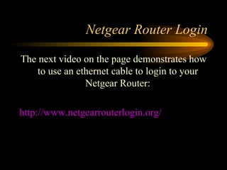 Netgear Router Login | PPT
