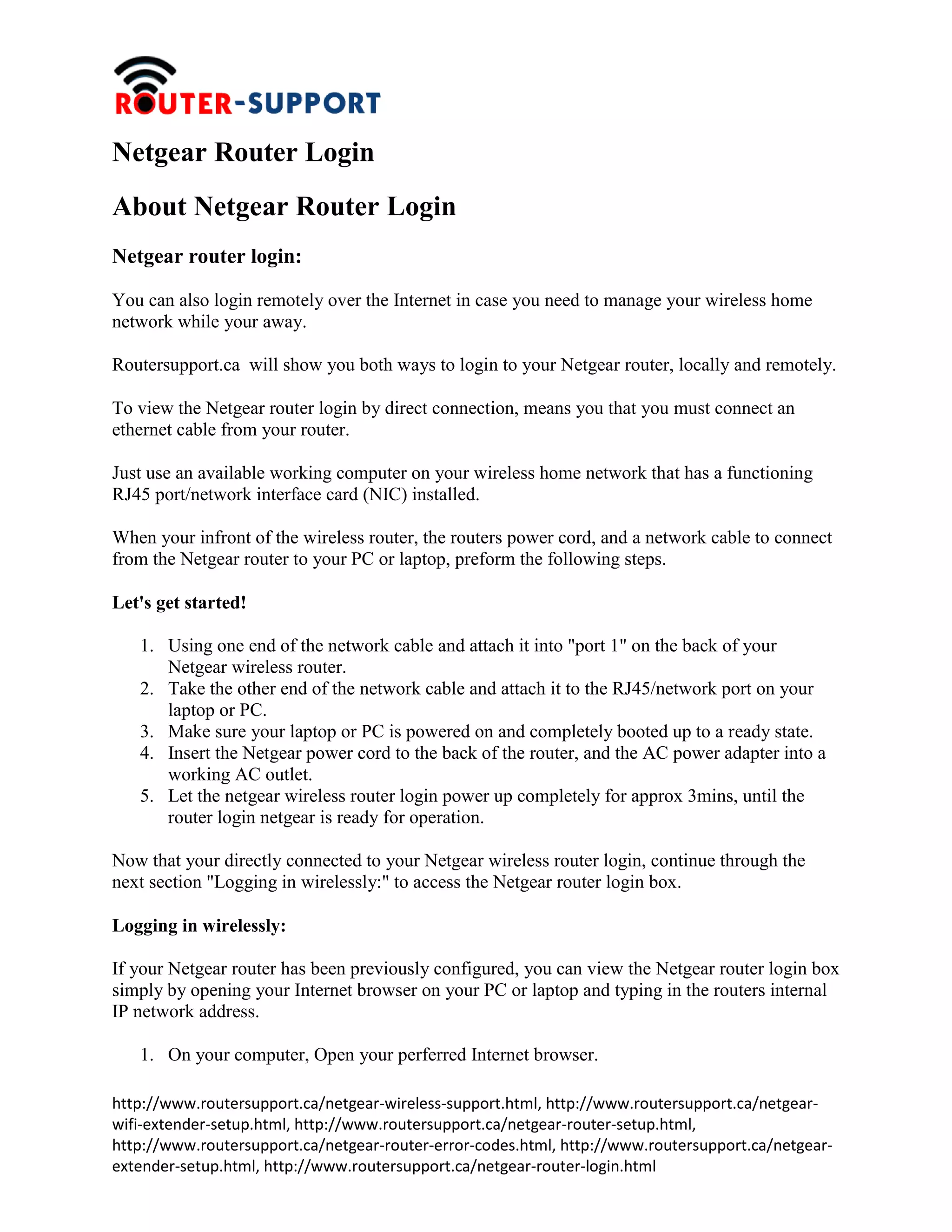 Netgear router login | PDF | Computer Networking | Computing