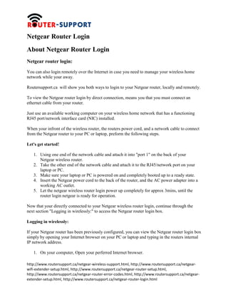 Netgear router login | PDF | Computer Networking | Computing