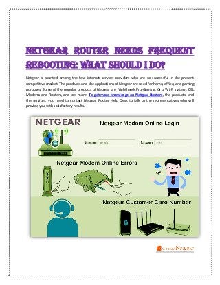 Netgear Router needs frequent rebooting: What should I do?