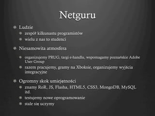 Praktyki w netguru | PDF
