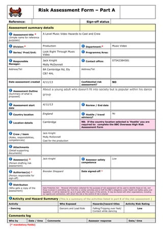 Risk Assessment | PDF