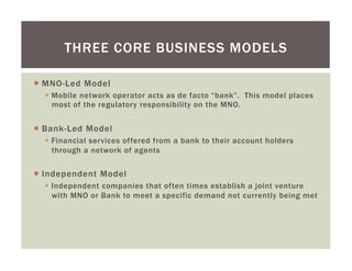 Mobile Money Business Models | PDF