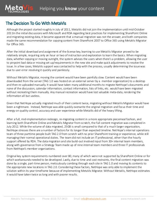 Case Study- Migration/NetHope Case Study- Migration/NetHope