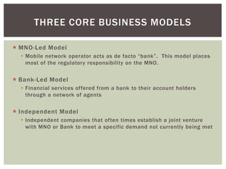 Mobile Money Business Models | PPT