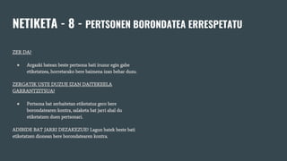 Netiketak t3 | PPT