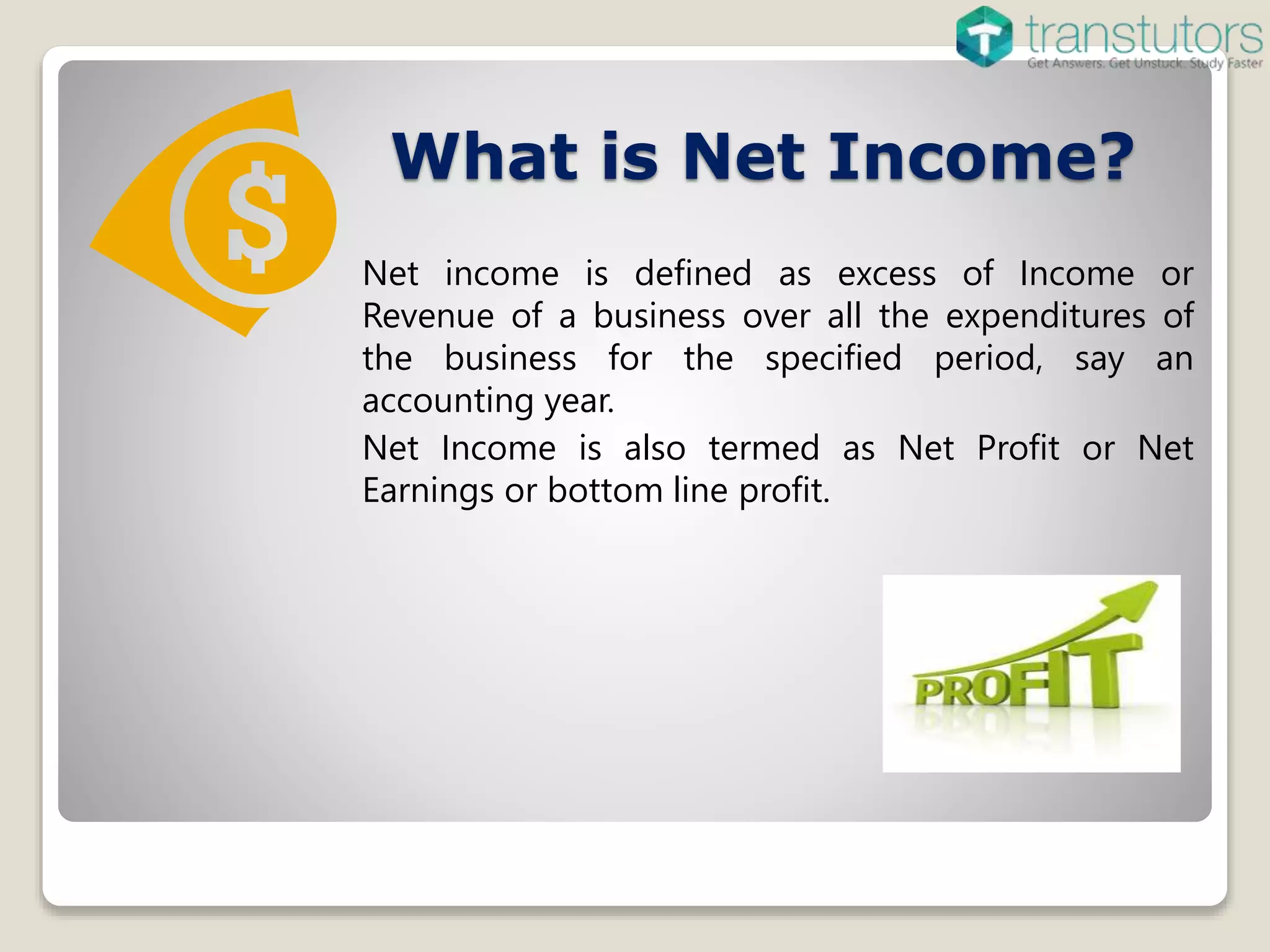 Net Income | Accounting | PPTX