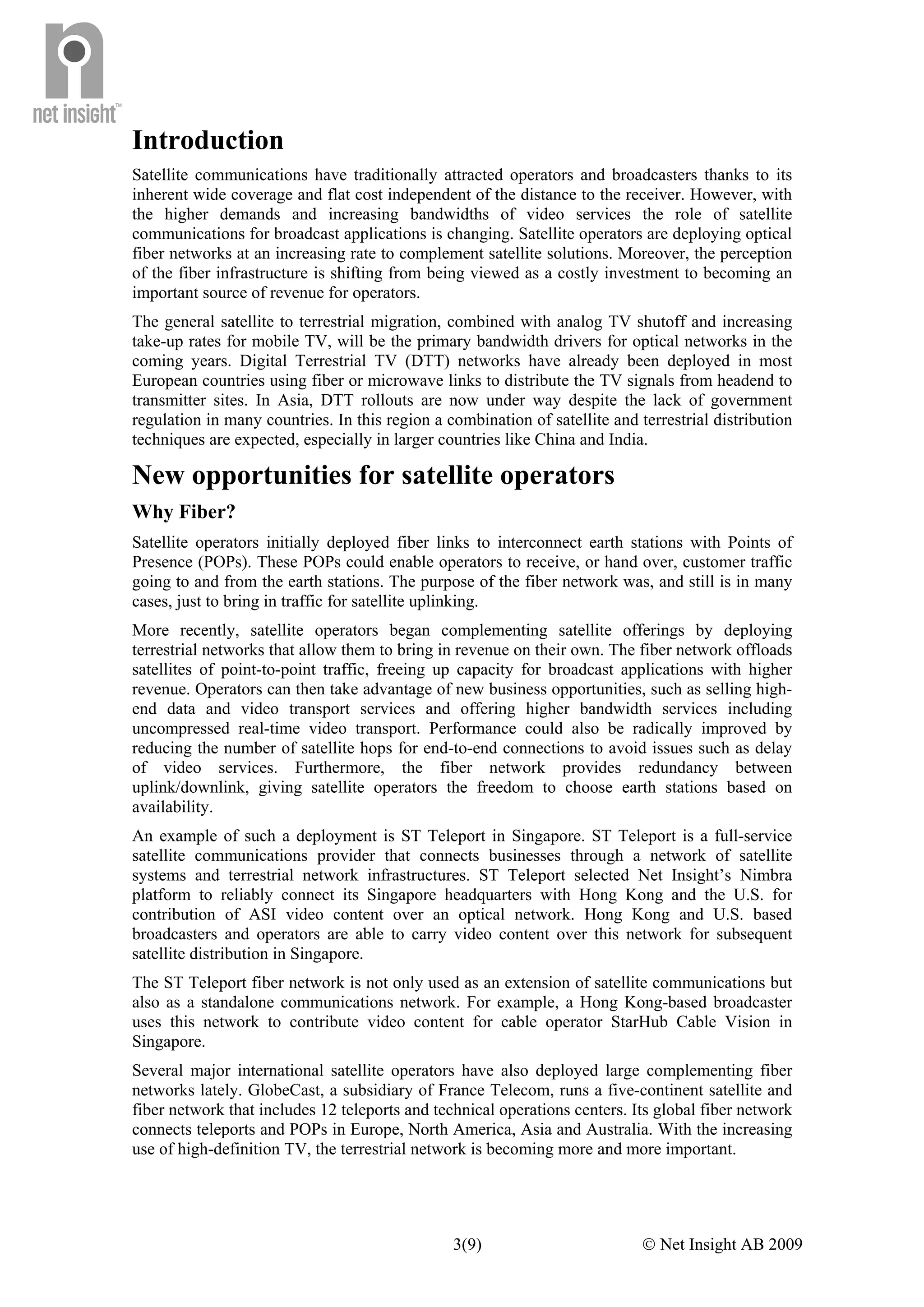 Net Insight Satellite Terrestrial Wp | PDF