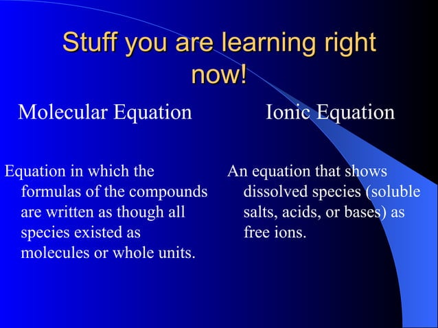 Net ionic equations | PPT | Chemistry | Science
