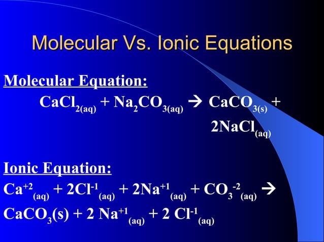 Net ionic equations | PPT | Chemistry | Science