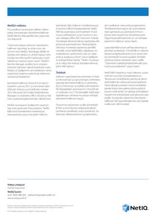 Success Story - Keskitetty identiteetinhallinta | PDF