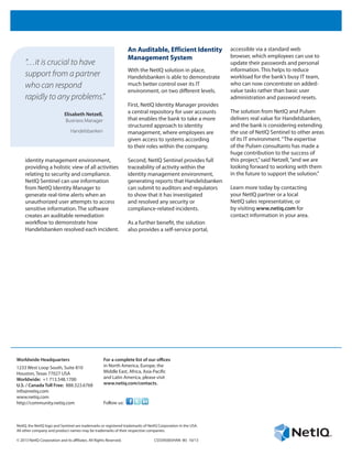 Handelsbanken Takes Control of Identity Management with NetIQ | PDF