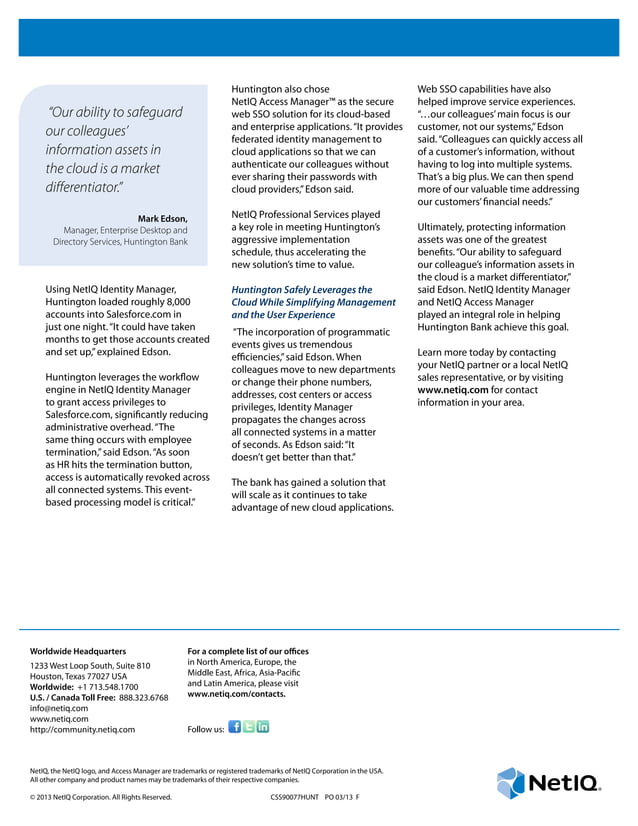 Netiq css huntington_bank | PDF