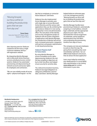 Vodacom Tightens Security with Identity Manager from NetIQ | PDF