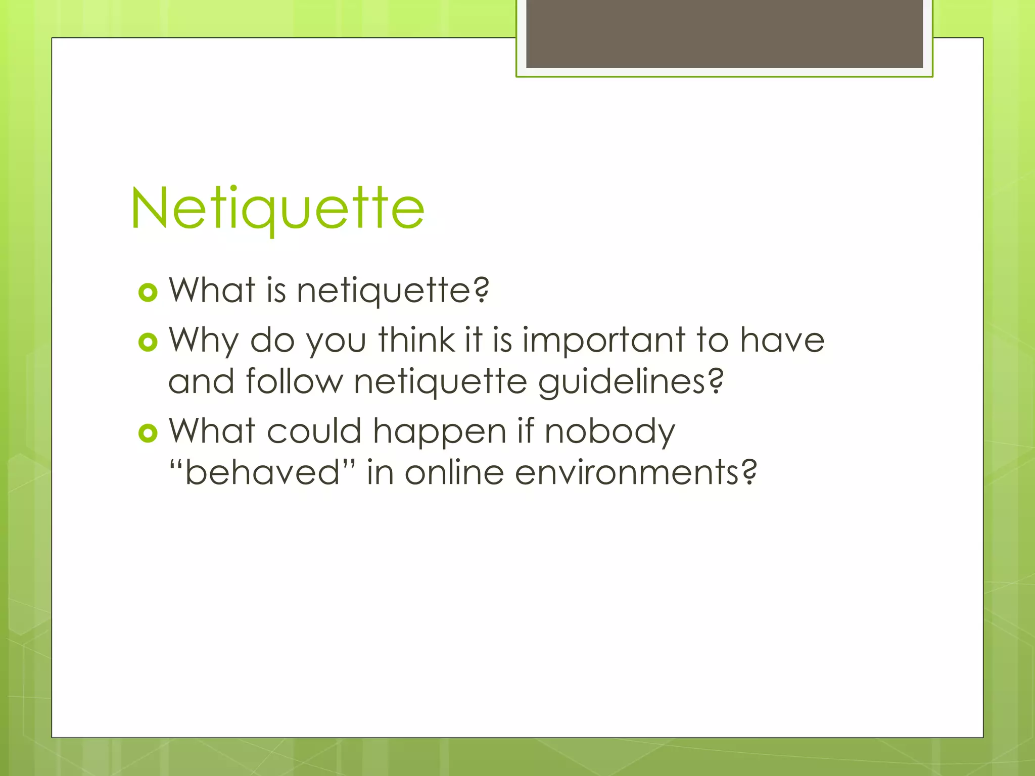 Netiquette | PPTX