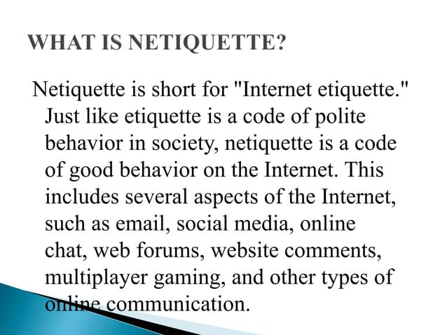 Netiquette | PPTX | Internet Safety | Parenting