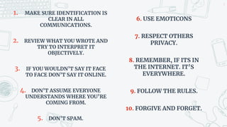 NETIQUETTE.pptx | Internet Safety | Parenting