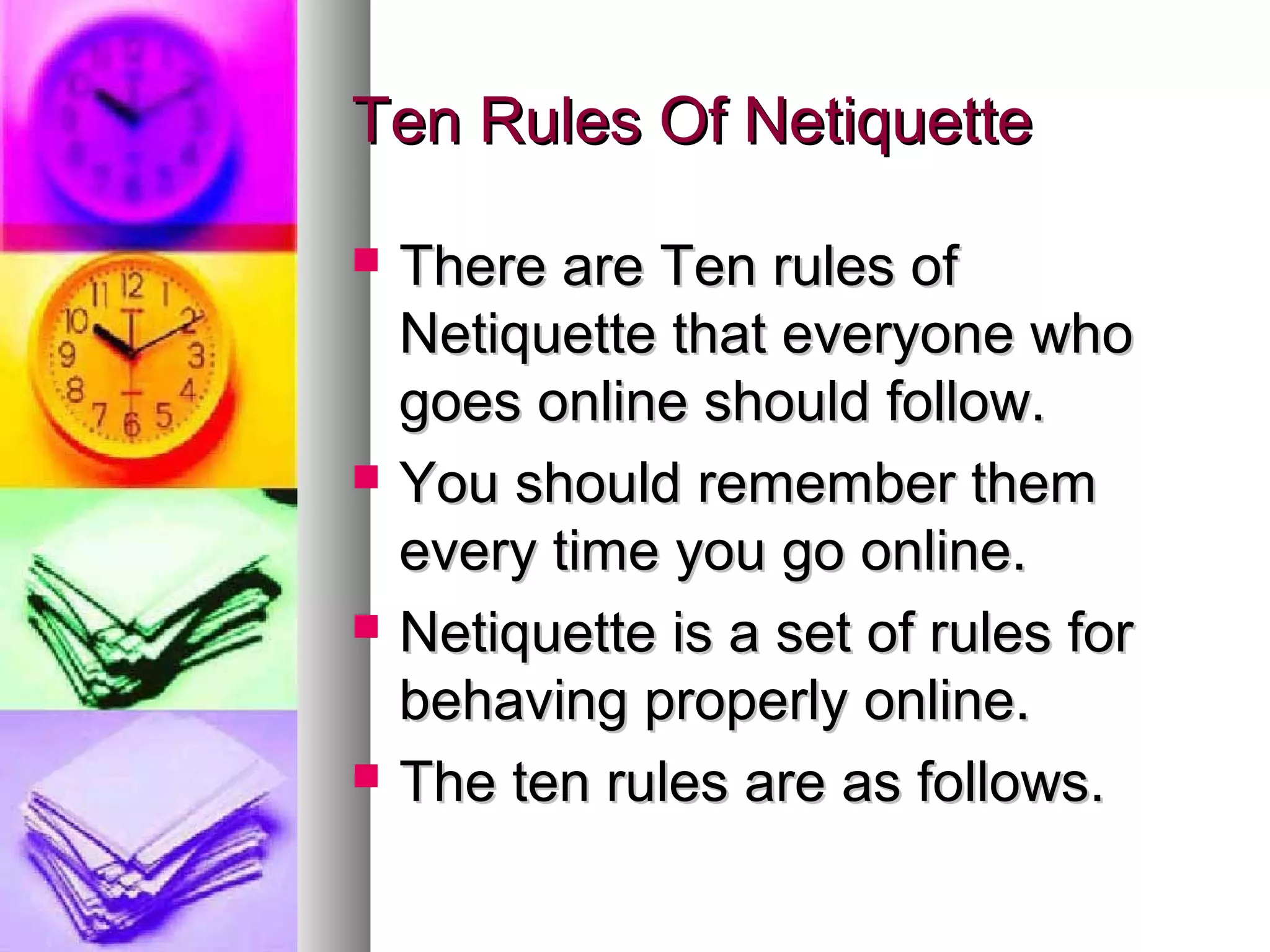 INTERNET ETIQUETTE AND NETIQUETTE | PPT