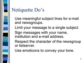 Netiquette and safety | PPT | Email | Internet