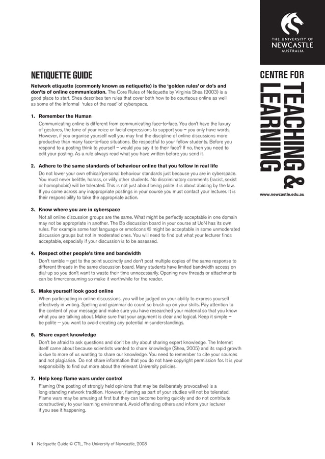 Netiquette rules | PDF