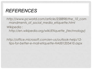 Netiquette hci | PPTX | Email | Internet