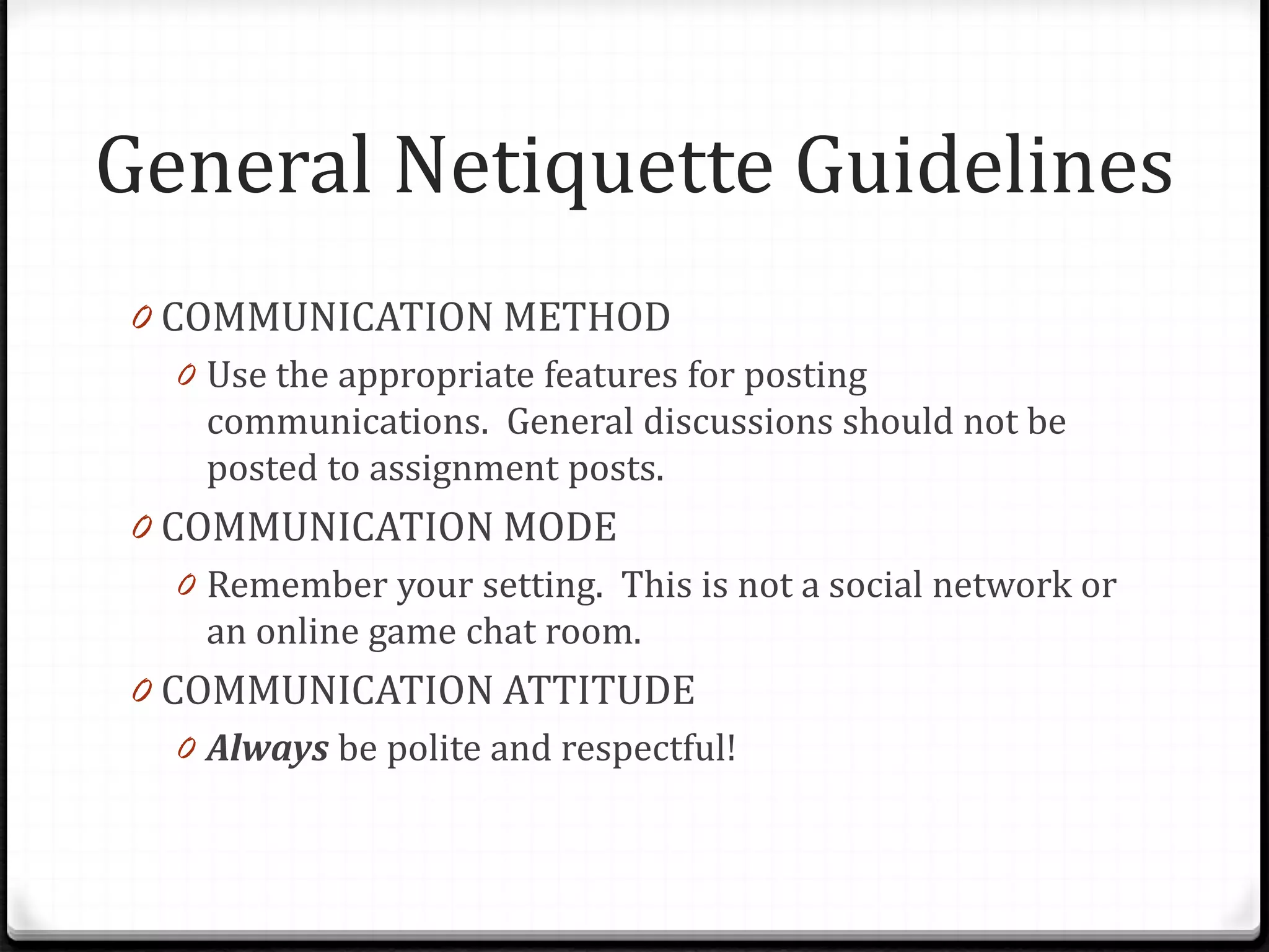 Netiquette Presentation | PDF | Email | Internet