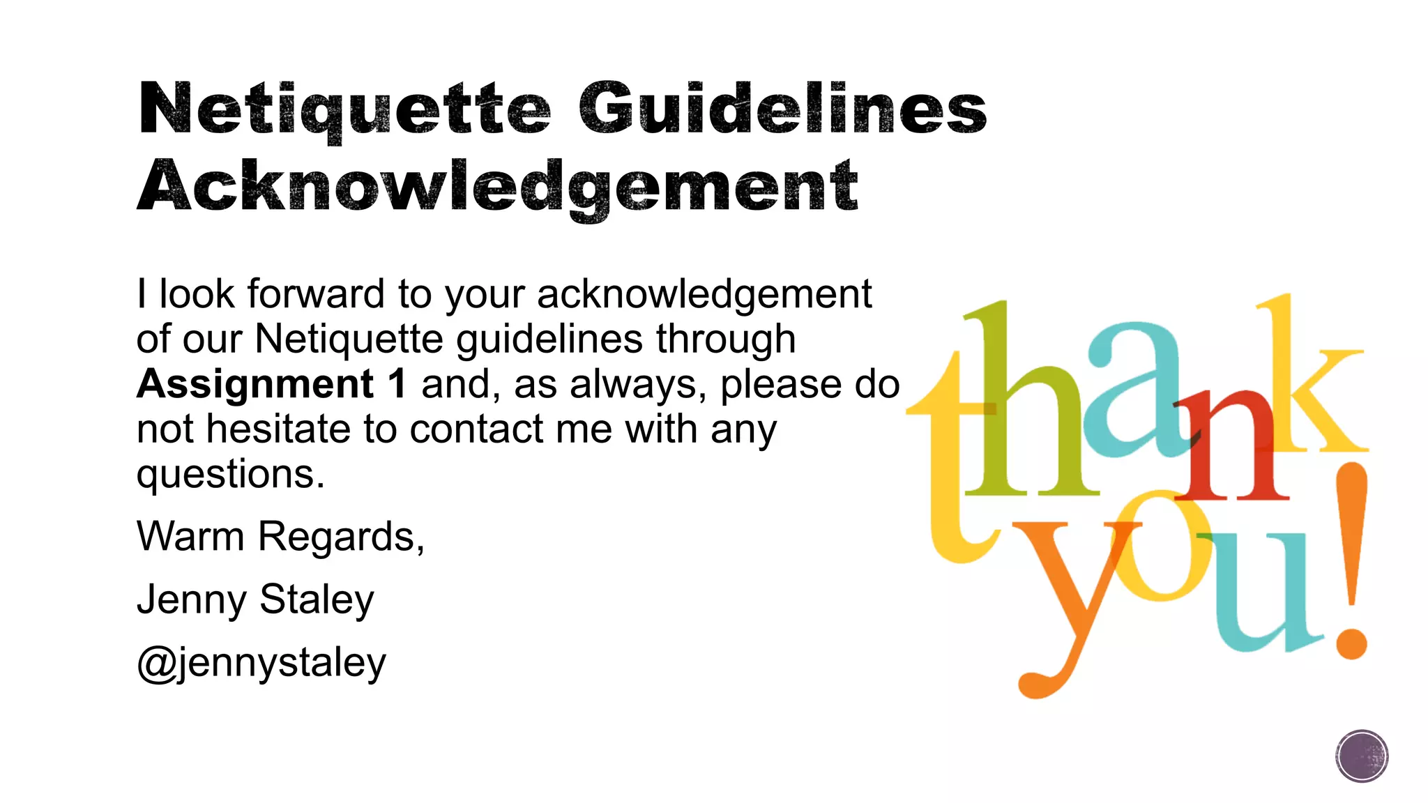 Netiquette Guidelines | PPTX | Online Education | Education