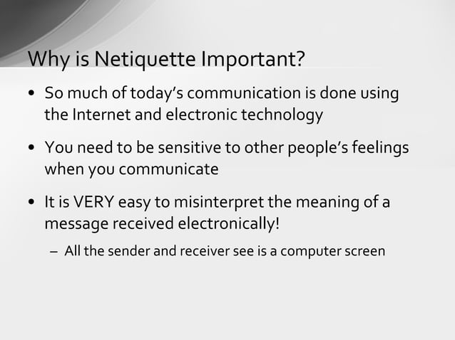 NetiquetteTutorial - Overview | PPT
