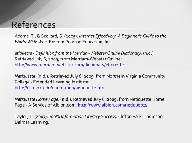 NetiquetteTutorial - Overview | PPT