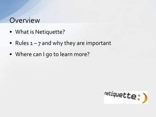 Netiquette - Basic Guidelines | PPTX