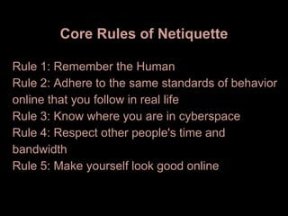 Netiquette Wiki Presentation | PPTX | Web Conferencing | Computer Software and Applications