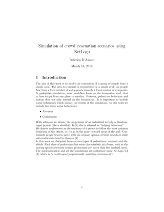 Simulation of Crowd Evacuation scenarios using NetLogo | PDF