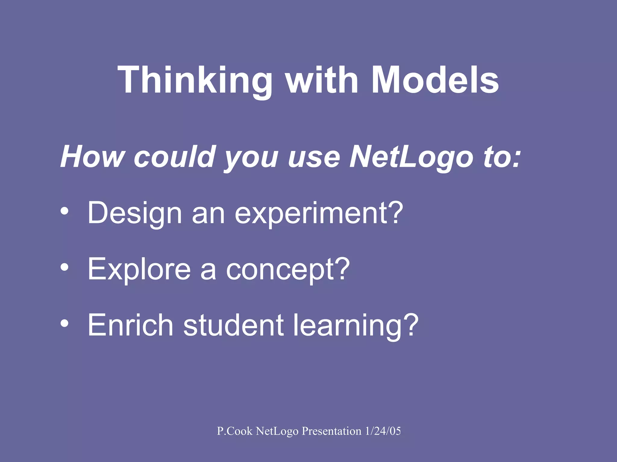 OPRF NetLogo Workshop | PPT