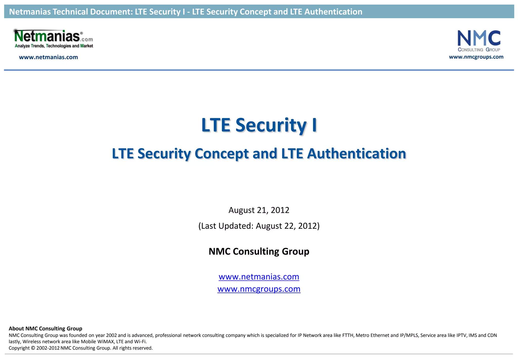 Netmanias.2012.08.22 [en] lte security i-security concept and authentication | PPT