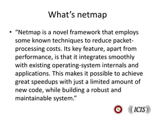 Netmap presentation | PPTX | Computer Networking | Computing