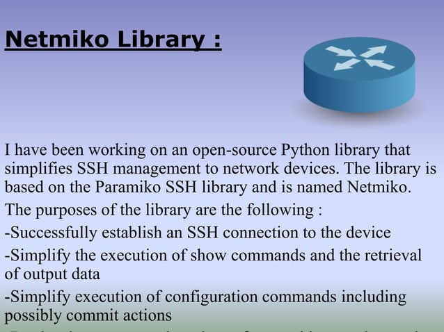 Netmiko library | PPT