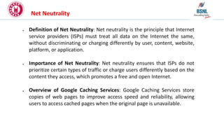 Internet neutrality and google caching services | PPT