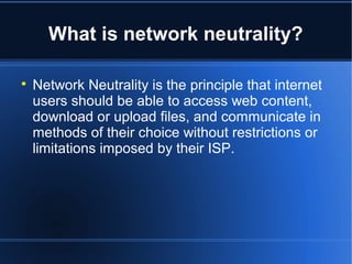 Net neutrality | PPT