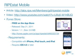 RIPE NCC Measurements Tools | PPT