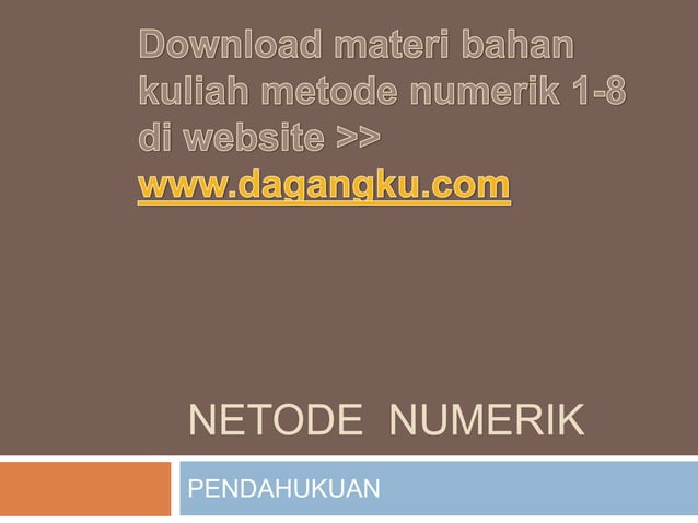 Metode Numerik Bab 2 Sistem bilangan dan kesalahan | PPT | Free Download