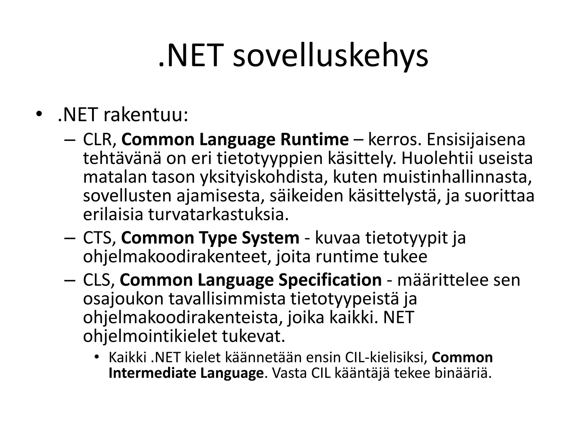 Net ohjelmointi kertaus | PPTX