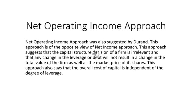 Net operating income approach | PPT