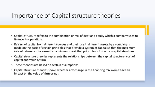 Net operating income vs net operating income capital structure | PPTX