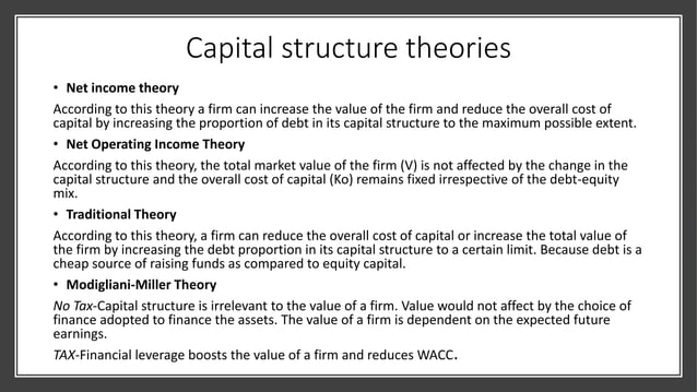 Net operating income vs net operating income capital structure | PPTX